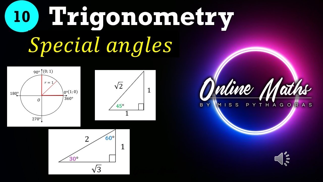 Trigonometry Grade10: L6 Special Angles in Trig - YouTube