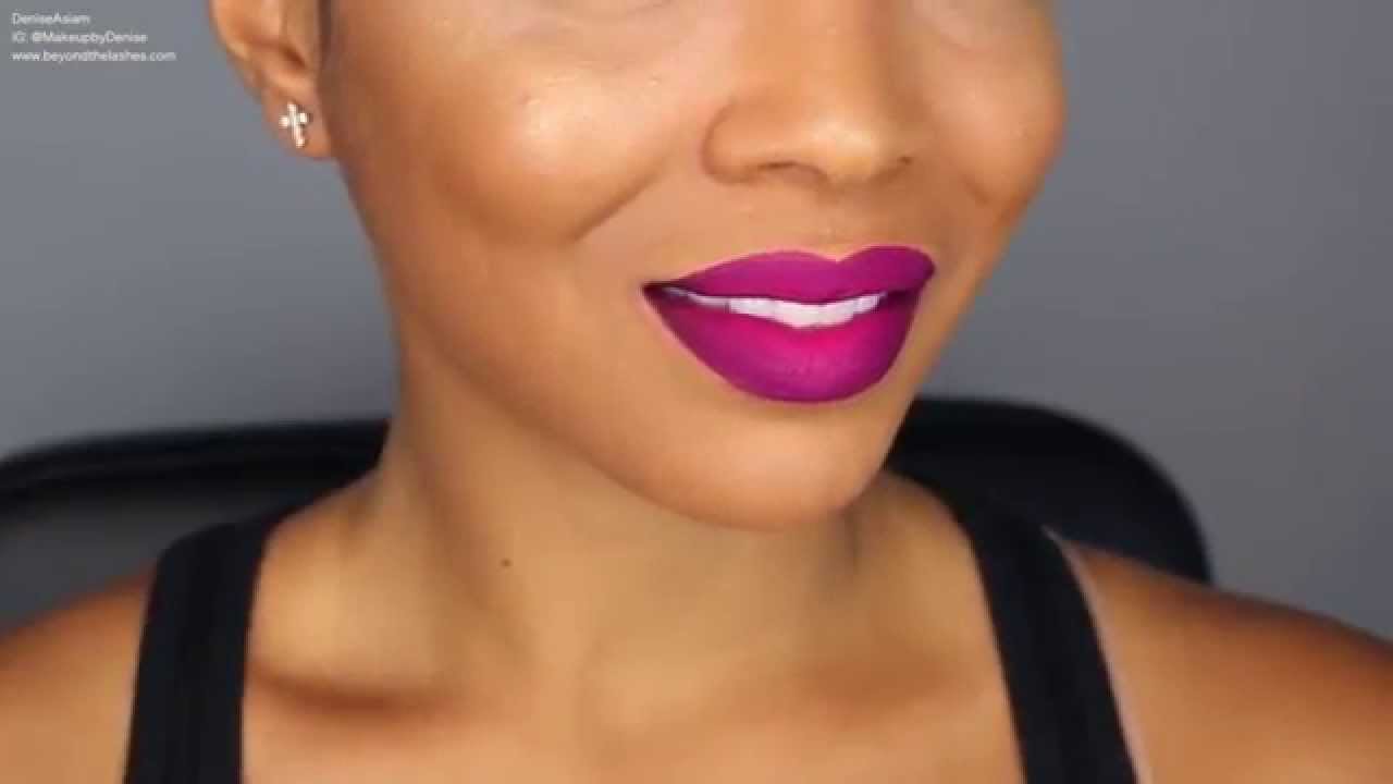 One Minute: Pink & Purple Ombre Lip | DeniseAsiAm - YouTube