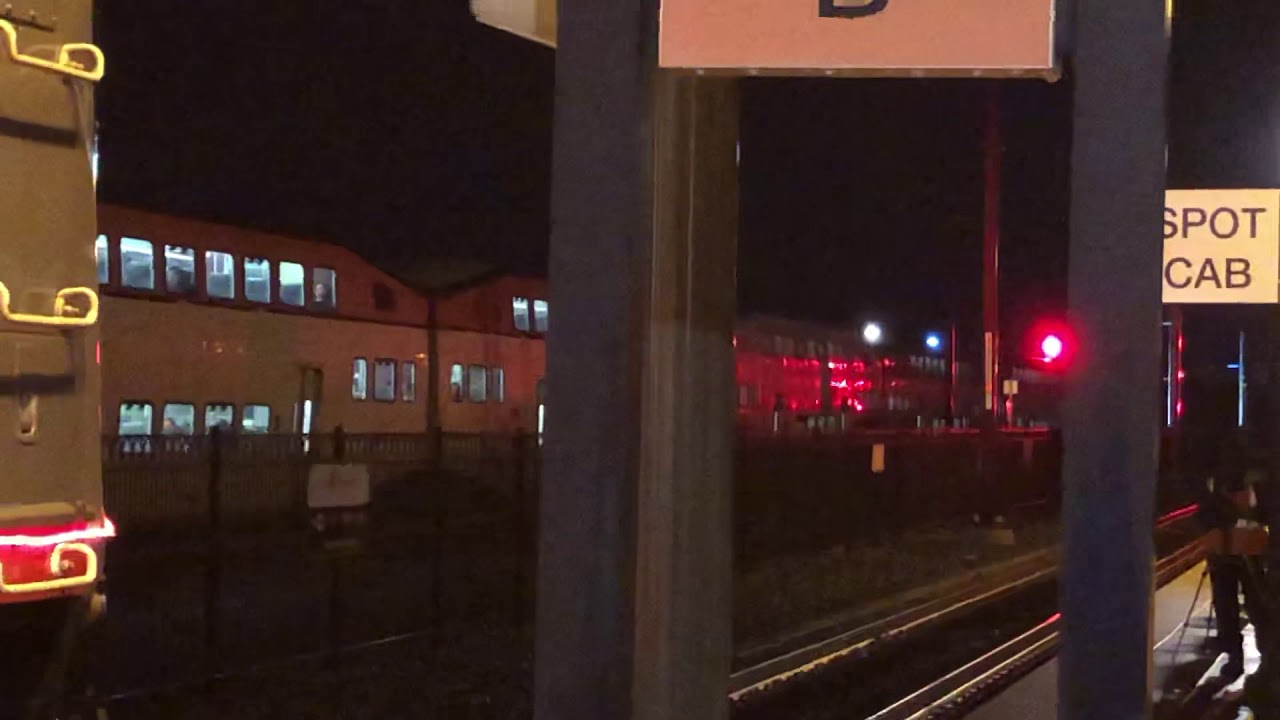 Caltrain Local #430 and Caltrain Holiday Train departs Santa Clara w ...
