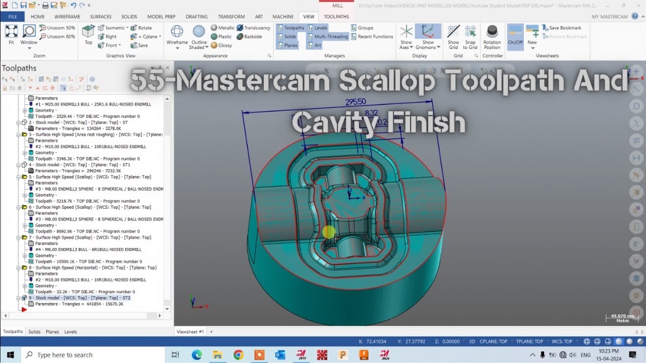 #Mastercam Scallop Toolpath #Mastercam Horizontal Toolpath #How To Make ...