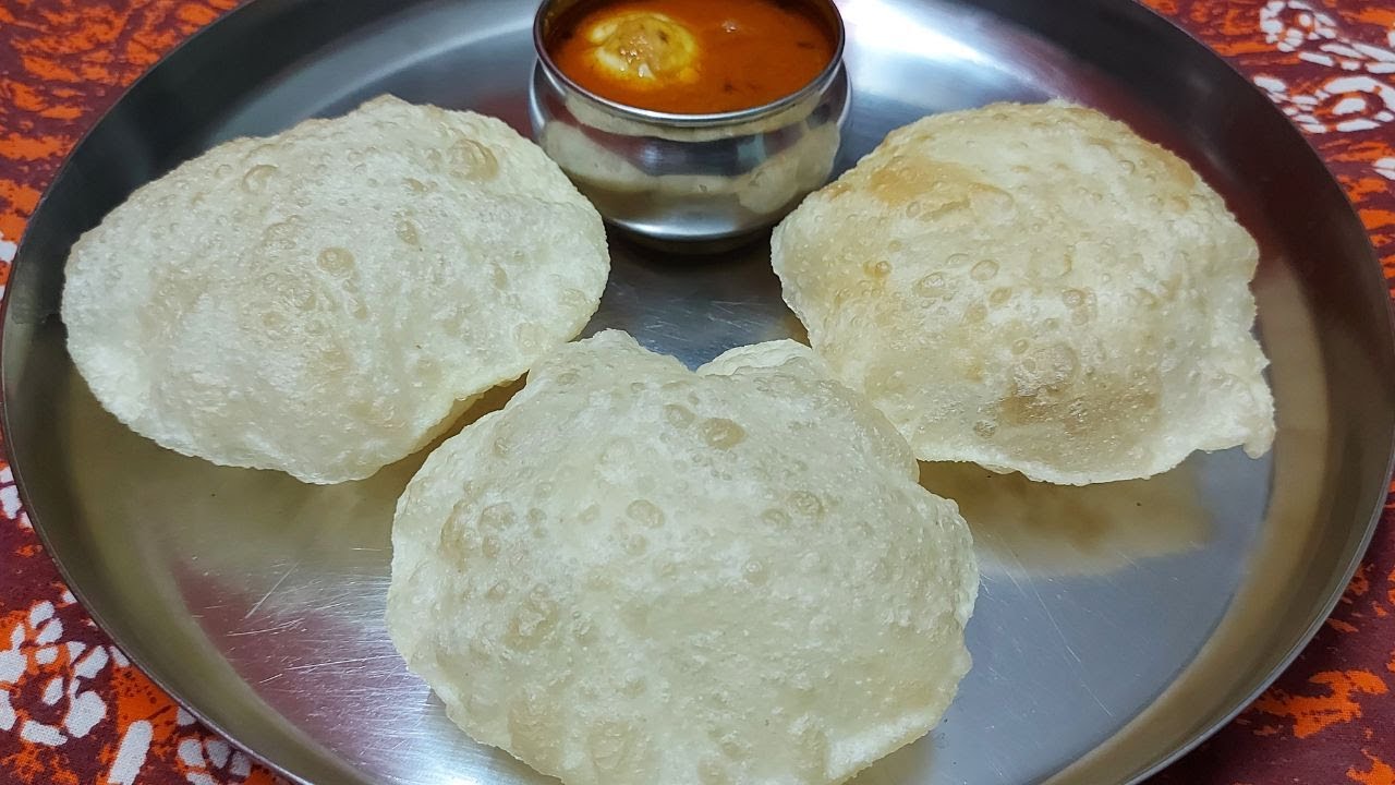 Soft and Puffy Maida ( All Purpose Flour ) Poori Recipe English - YouTube