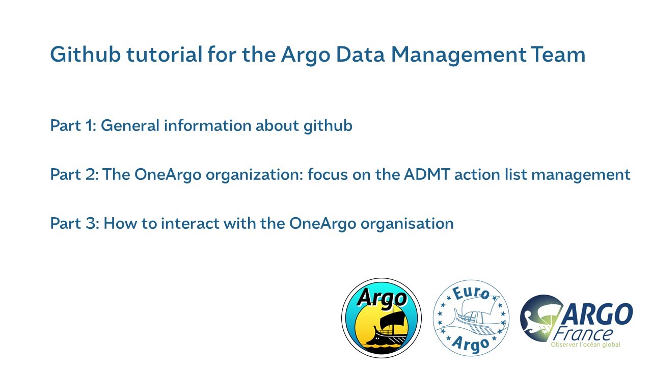 Github tutorial for the Argo Data Management Team (ADMT) - YouTube