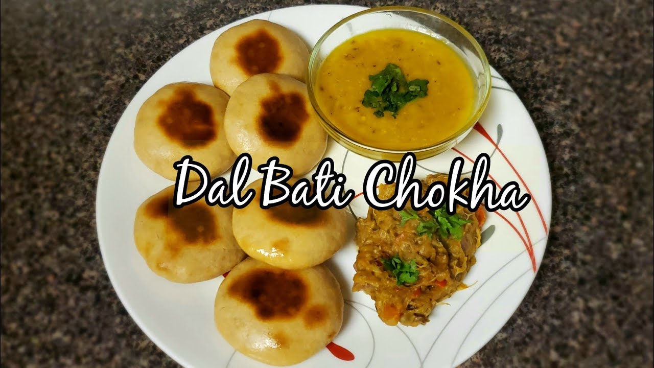 Dal Bati Chokha | दाल बाटी चोखा | Stuffed Bati recipe - YouTube