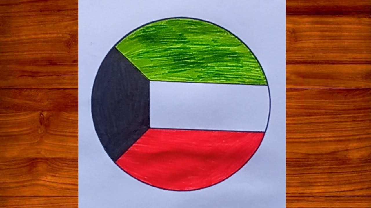 How to draw the Kuwait flag in circles drawing scenery Naseem art #art ...