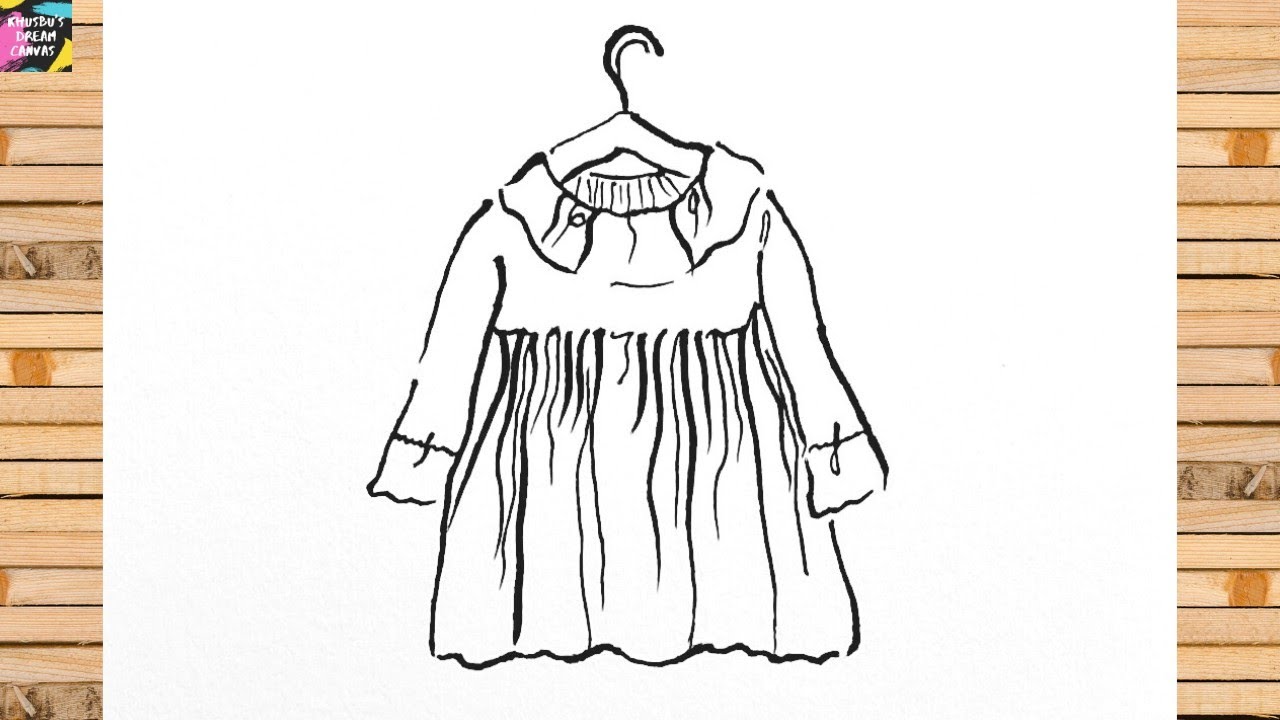 How to draw a frock | Creative frock drawing easy - YouTube