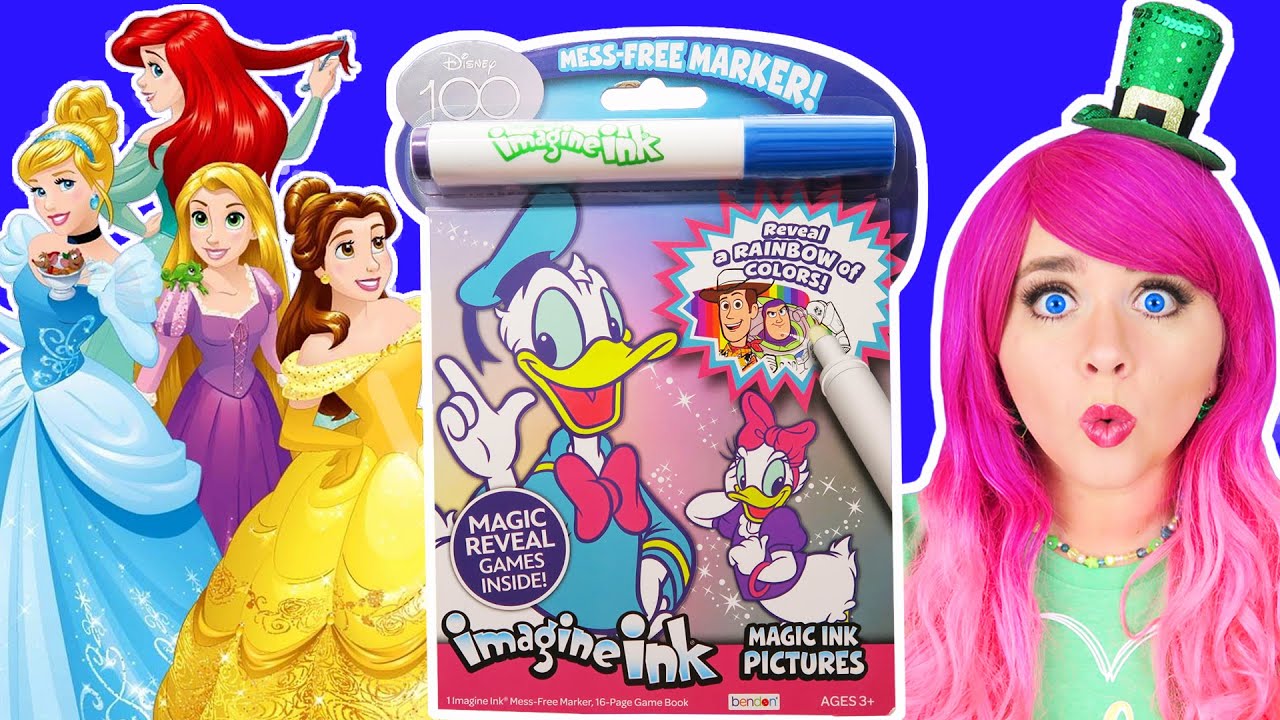 Coloring Disney 100 Imagine Ink Coloring Book | Disney Movies Magic Ink ...