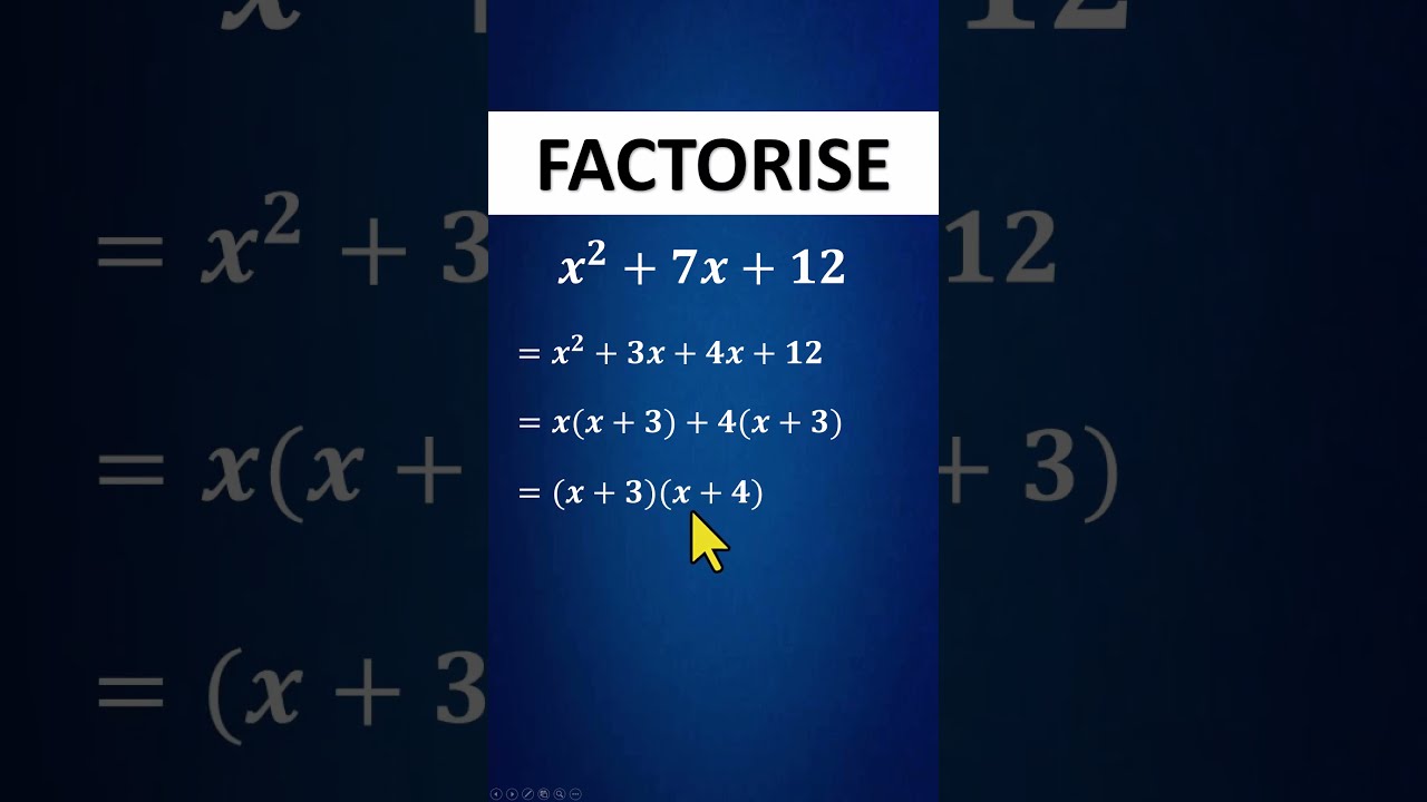 X2 7x 12 Factorise factorise YouTube X2 7x 12 Factorise factorise YouTube