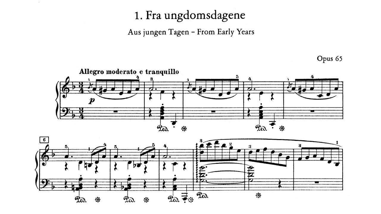 Edvard Grieg - Lyric Pieces (Volume VIII), op. 65 [With score] - YouTube