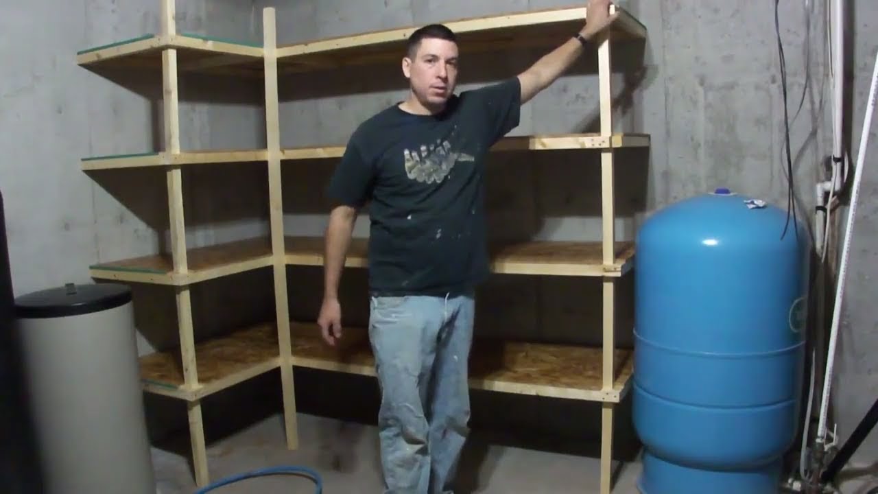 Storage Room Shelf Build - YouTube
