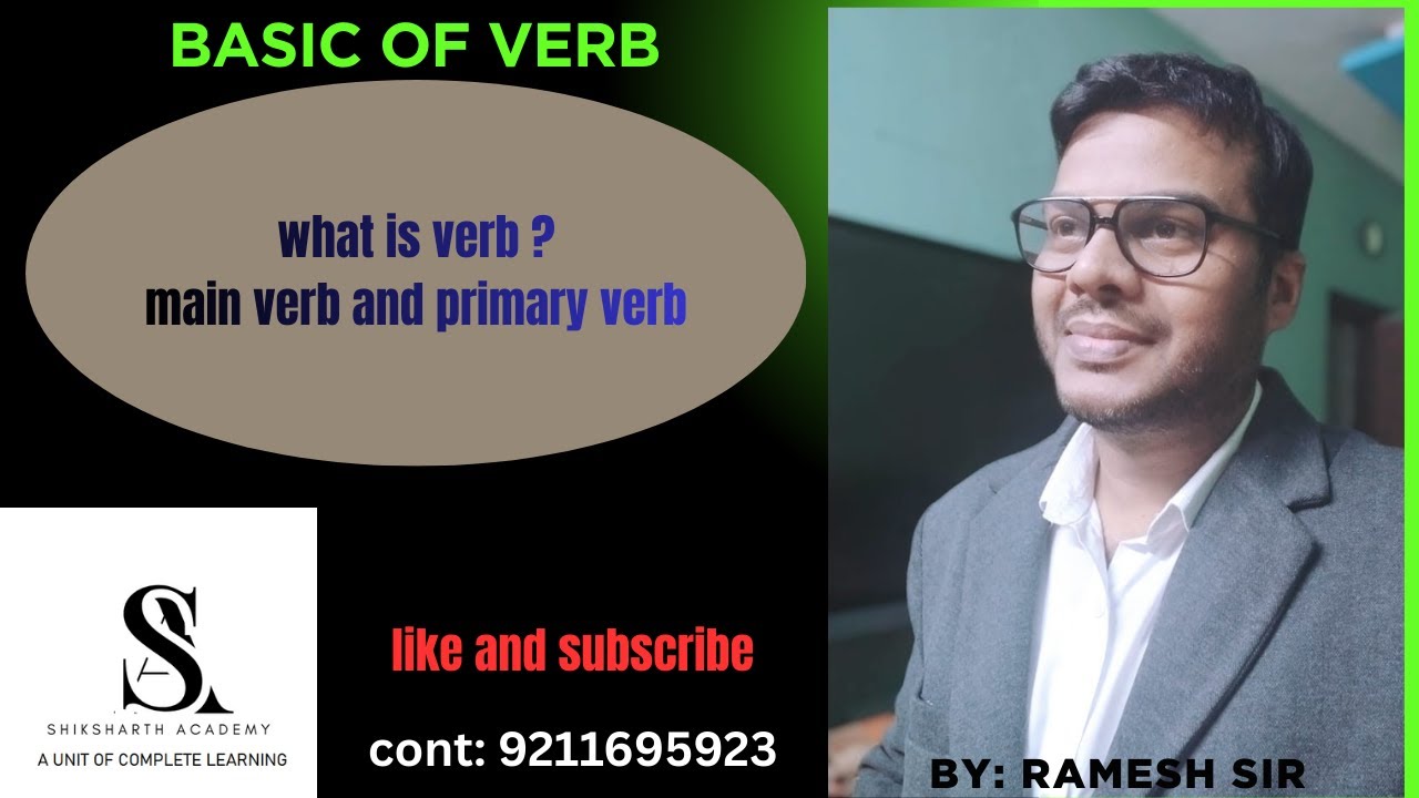 basic concept of verb, different of primary and main verb - YouTube