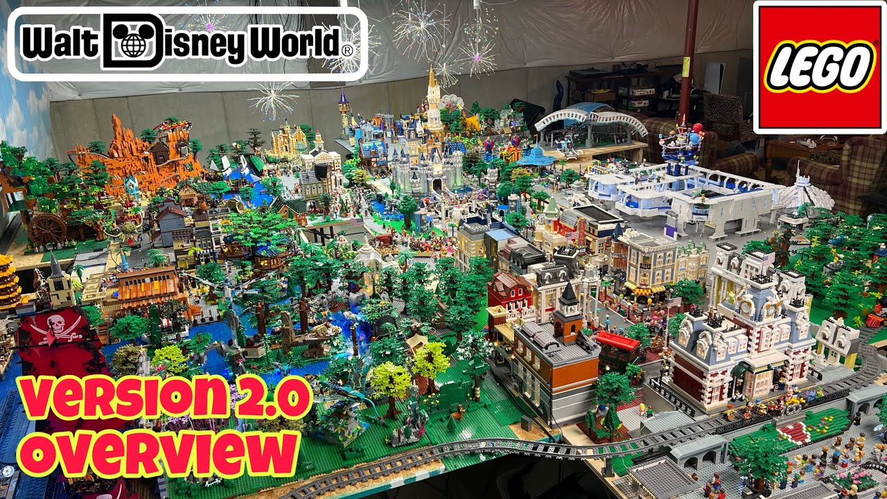 LEGO WALT DISNEY WORLD VERSION 2.0 PARK OVERVIEW - YouTube