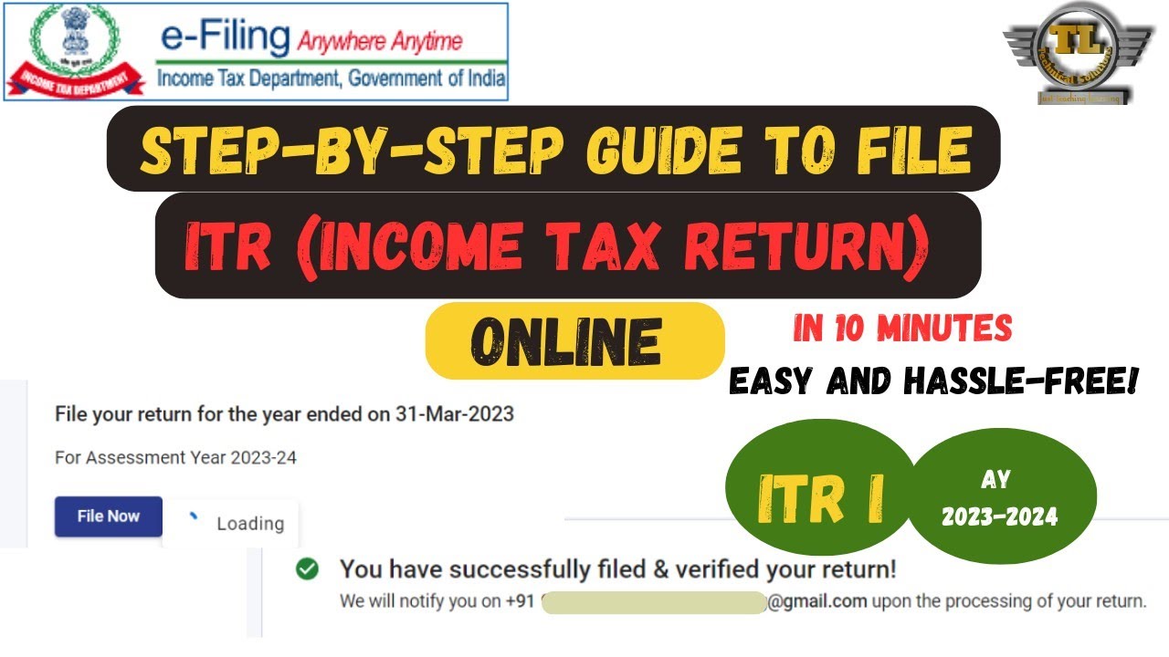 Step-by-Step Guide to File Income Tax Return (ITR) Online || ITR I ...
