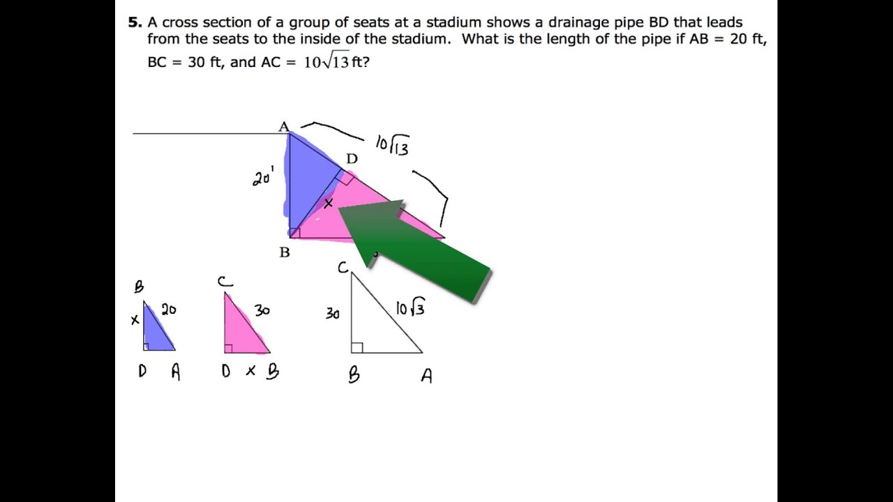 7 3 Similar Right Triangles Ex 5 Word Problem YouTube 7-3-similar-right-triangles-ex-5-word-problem-youtube
