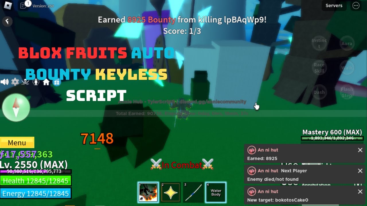 Blox Fruit Script | AUTO FARM BOUNTY | AUTO HOP | EASY BOUNTY | annie ...