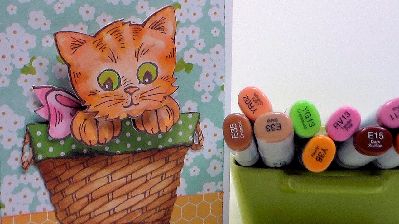 Adorable Bobble-Head Kitten Card! - YouTube