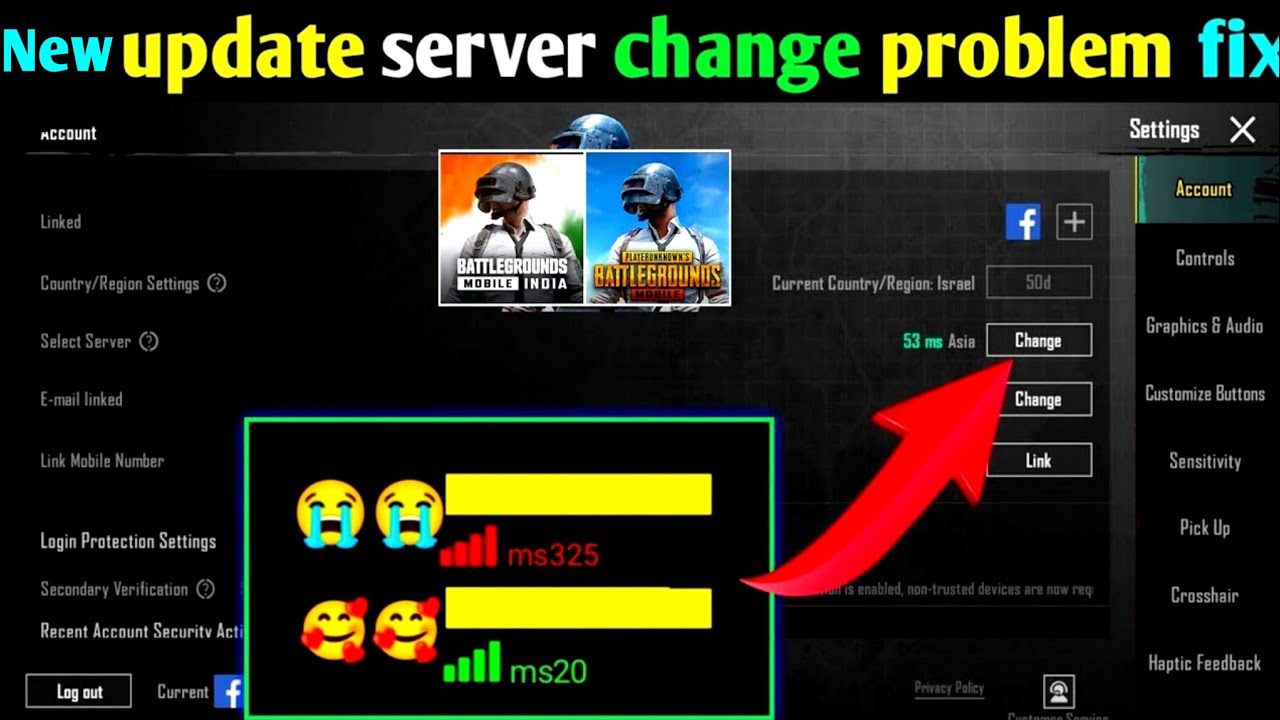 HOW TO CHANGE SERVER IN PUBG MOBILE HOW TO CHANGE SERVER IN BGMI BEFORE ...