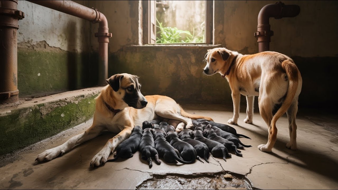 Two Mother Dogs Raise One Litter Together with Endless Love - YouTube