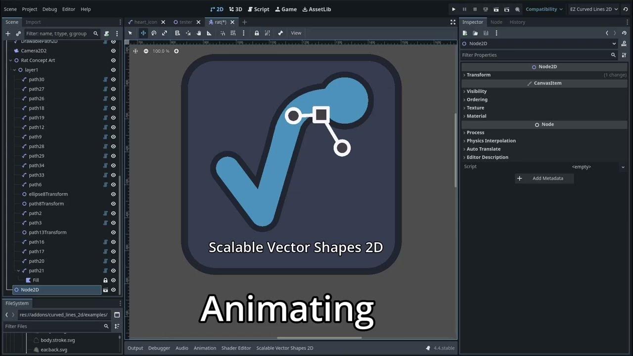 Animating 2D Vector Shapes - Scalable Vector Shapes 2D Addon for Godot 4.4 - YouTube