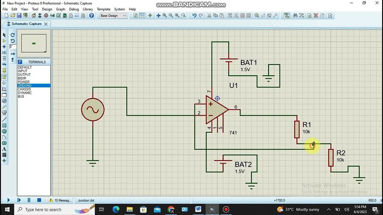 Schmitt trigger circuit simulation using proteus software - YouTube