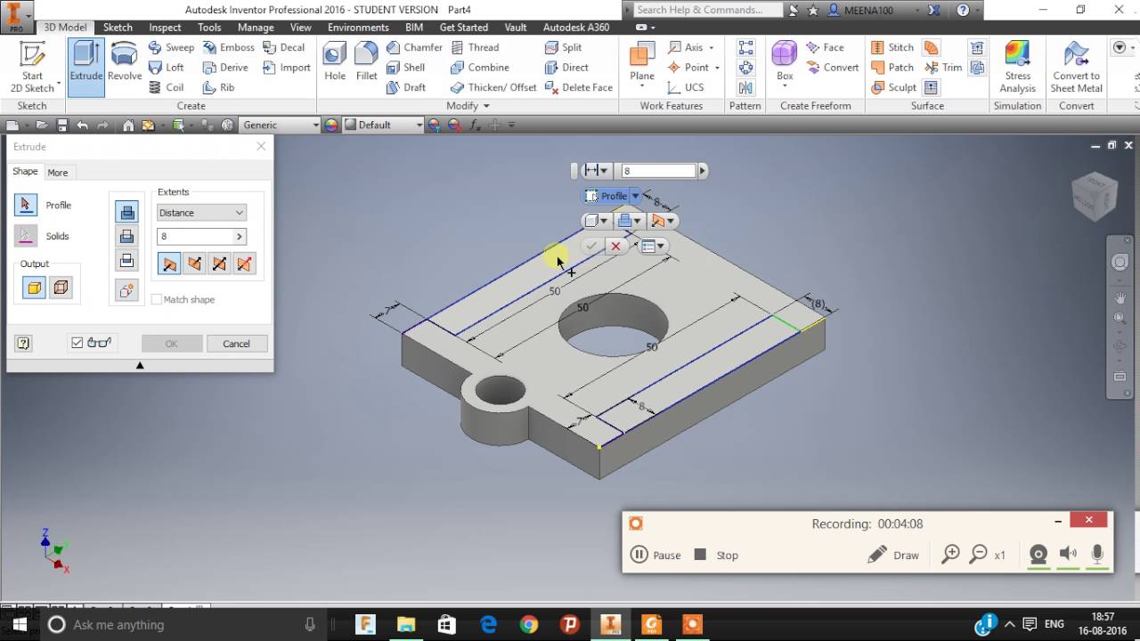 inventor basic tutorial part 2 - YouTube