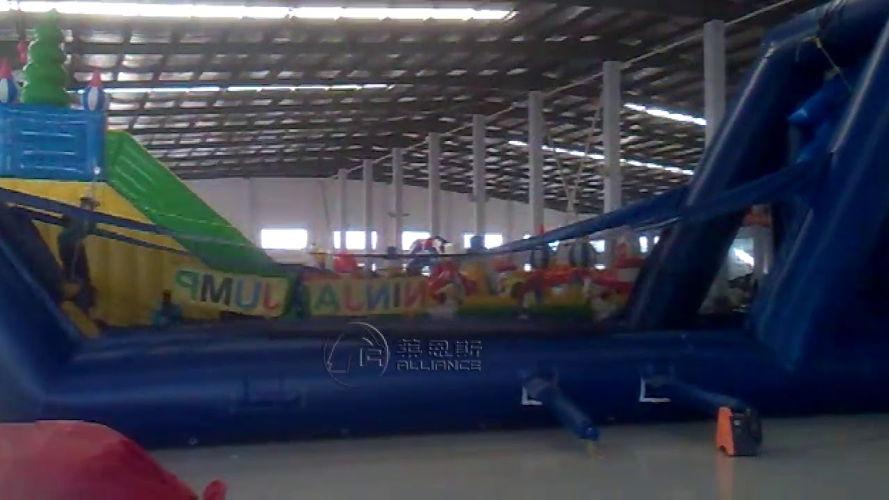 large commercial inflatable game inflatable zip line - YouTube