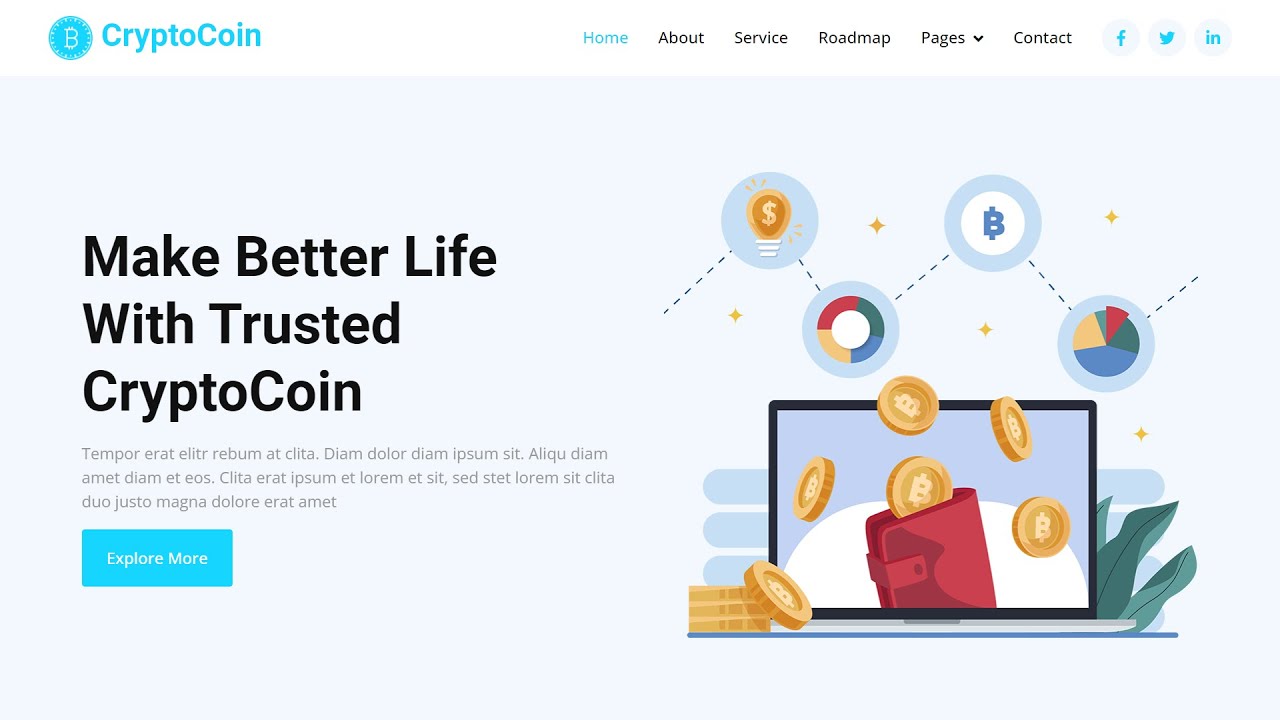 How To Create A Responsive Crypto Website Template Html Css And 1502
