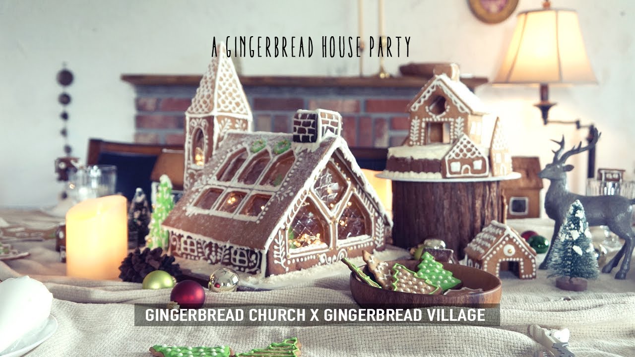 We had a Gingerbread house party! | GINGERBREAD CHURCH in a gingerbread ...