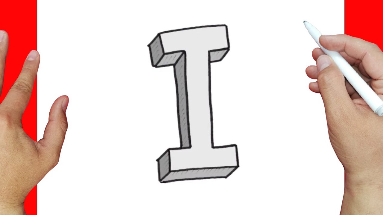 How to draw easily THE LETTER I IN 3D step by step - YouTube