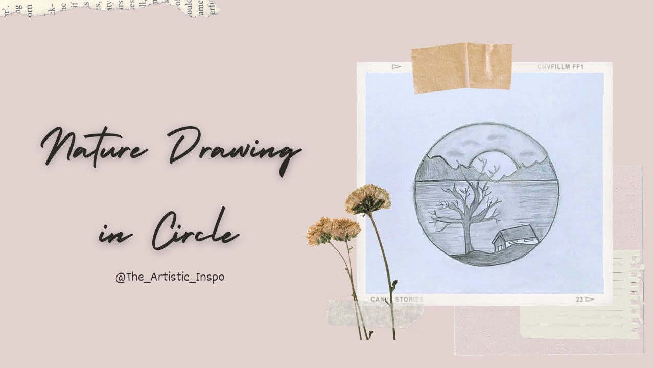 HOW TO DRAW NATURE SKETCH IN CIRCLE | EASY SKETCH | PENCIL DRAWING IN ...