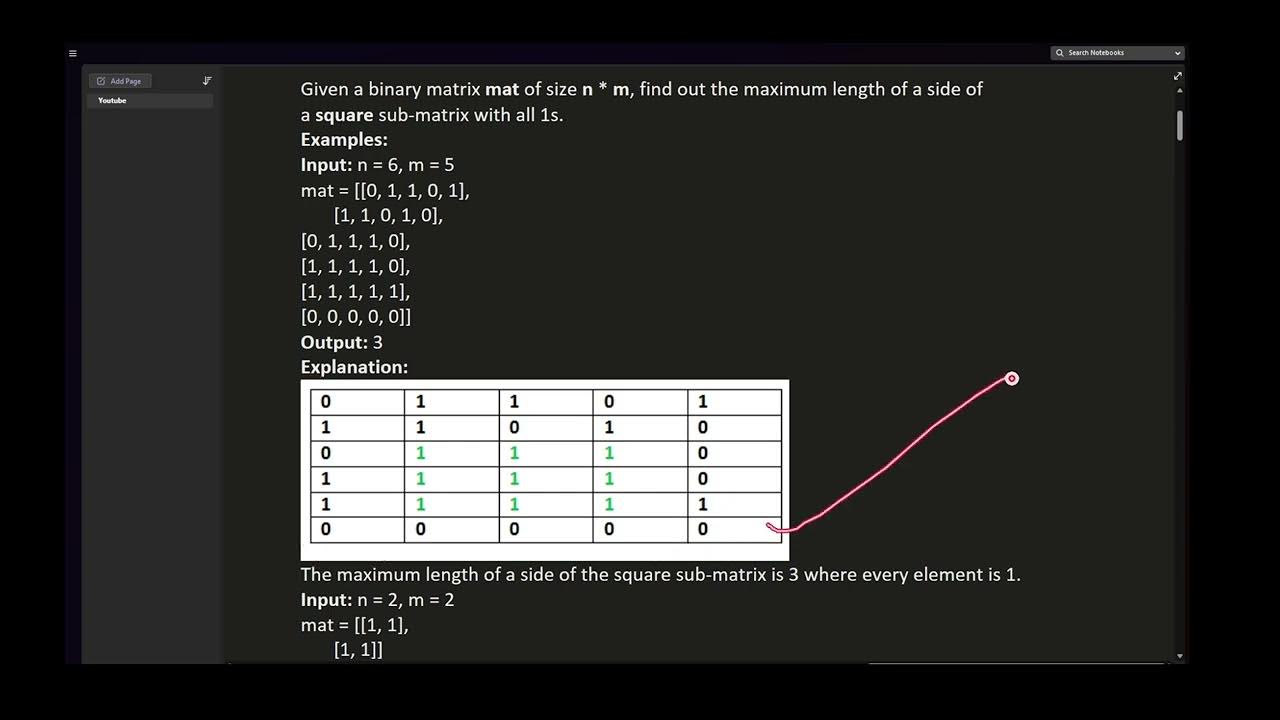Largest square formed in a matrix | Amazon | Samsung | GFG | Java | c++ |py - YouTube