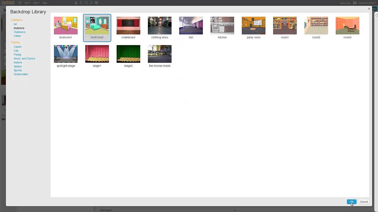 Scratch - Choose backdrop from library - 04 - YouTube