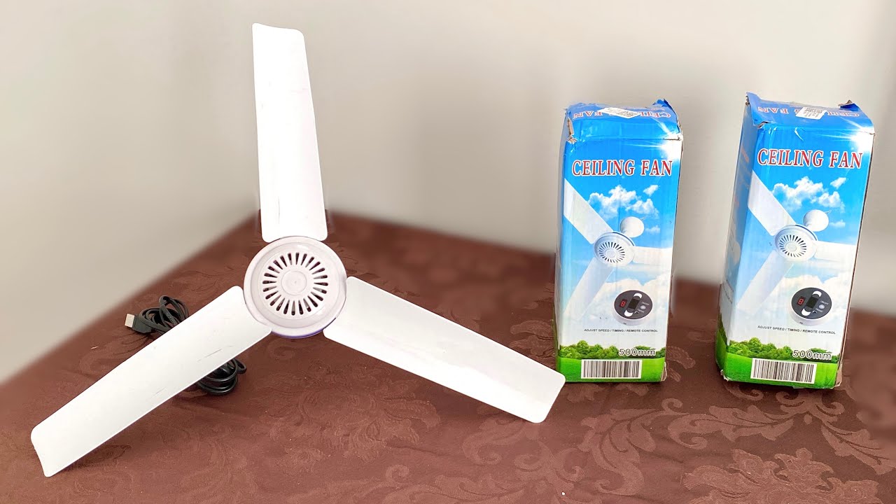 20” USB Mini Ceiling Fan | Unboxing & Test - YouTube