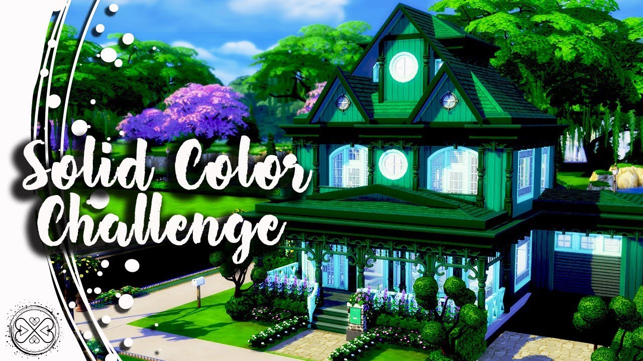 The Sims 4 Solid Color Build Challenge (Green) || Pxi Plays - YouTube