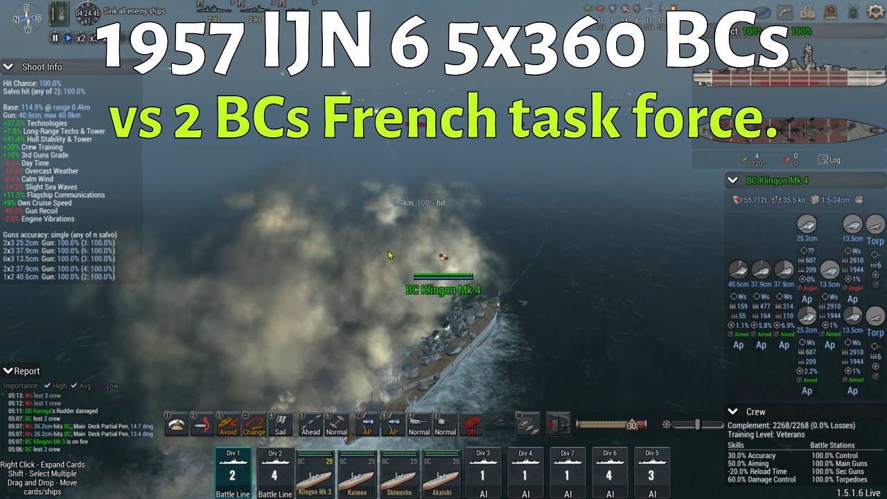 Ultimate Admiral: Dreadnoughts "IJN Campaign Battle" 1957 6ea 5X360 vs ...