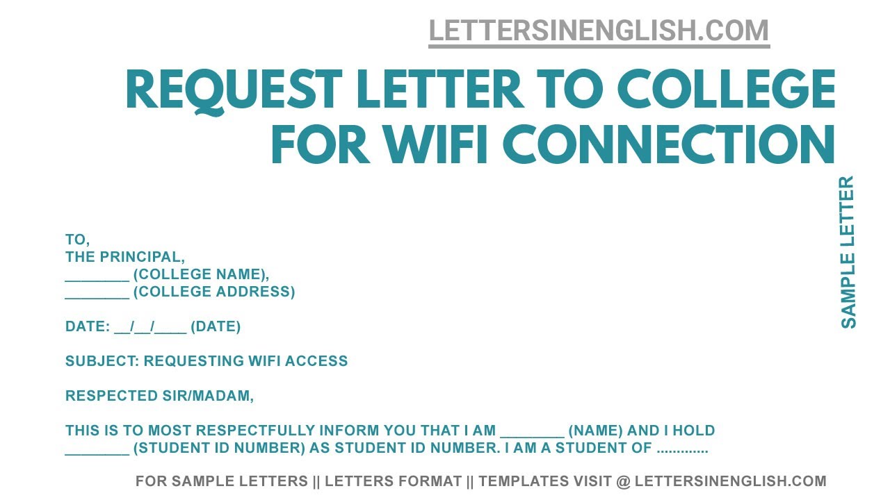 Letter to College for Wifi Access – Application Letter To College - YouTube