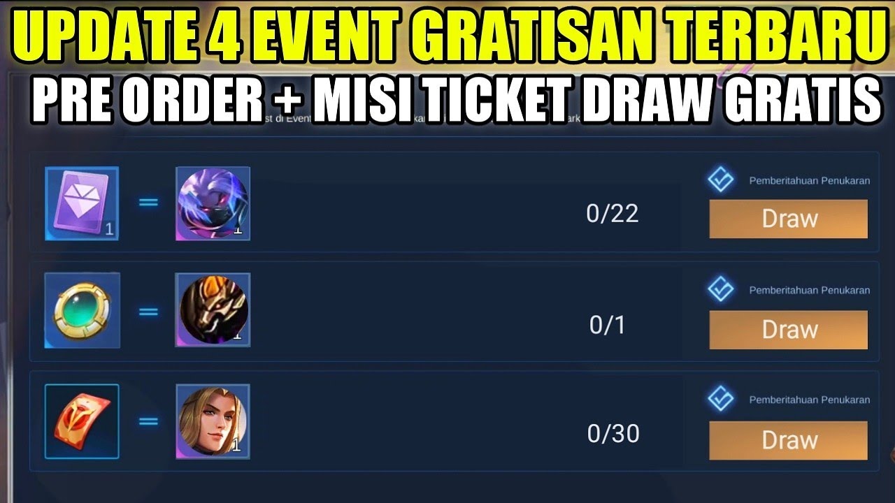 UPDATE 4 EVENT GRATISAN TERBARU MLBB!!! FULL INFO PRE ORDER + MISI ...
