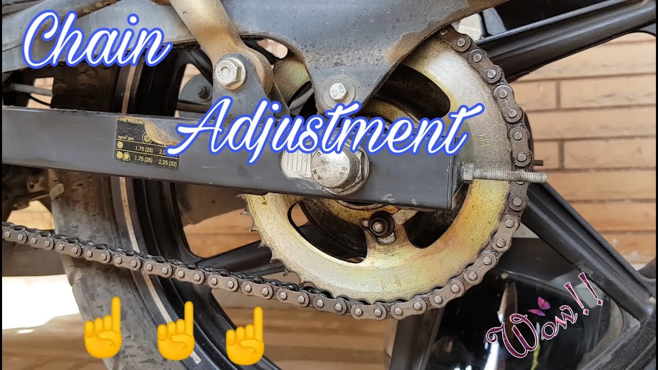 chain adjustment splender bike - YouTube