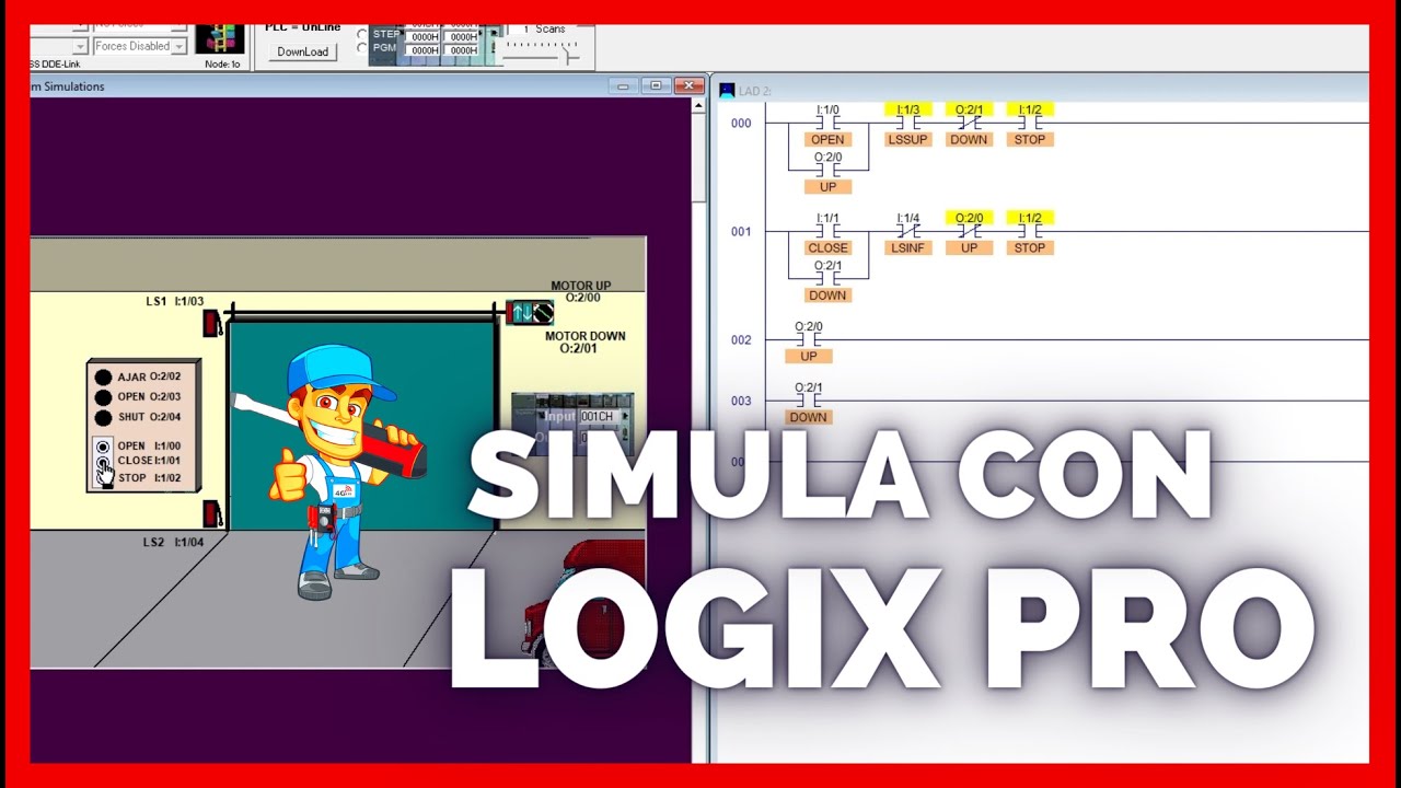 🎯 LOGIX PRO desde CERO | 2da Práctica | Automatizar PUERTA GARAJE ...
