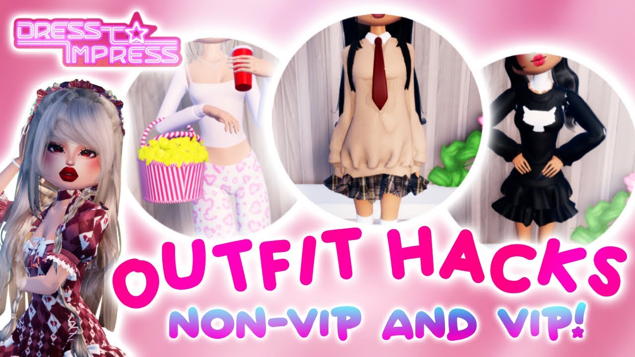 10 NON-VIP *FREE* & VIP Outfit Hacks in Dress To Impress! - YouTube