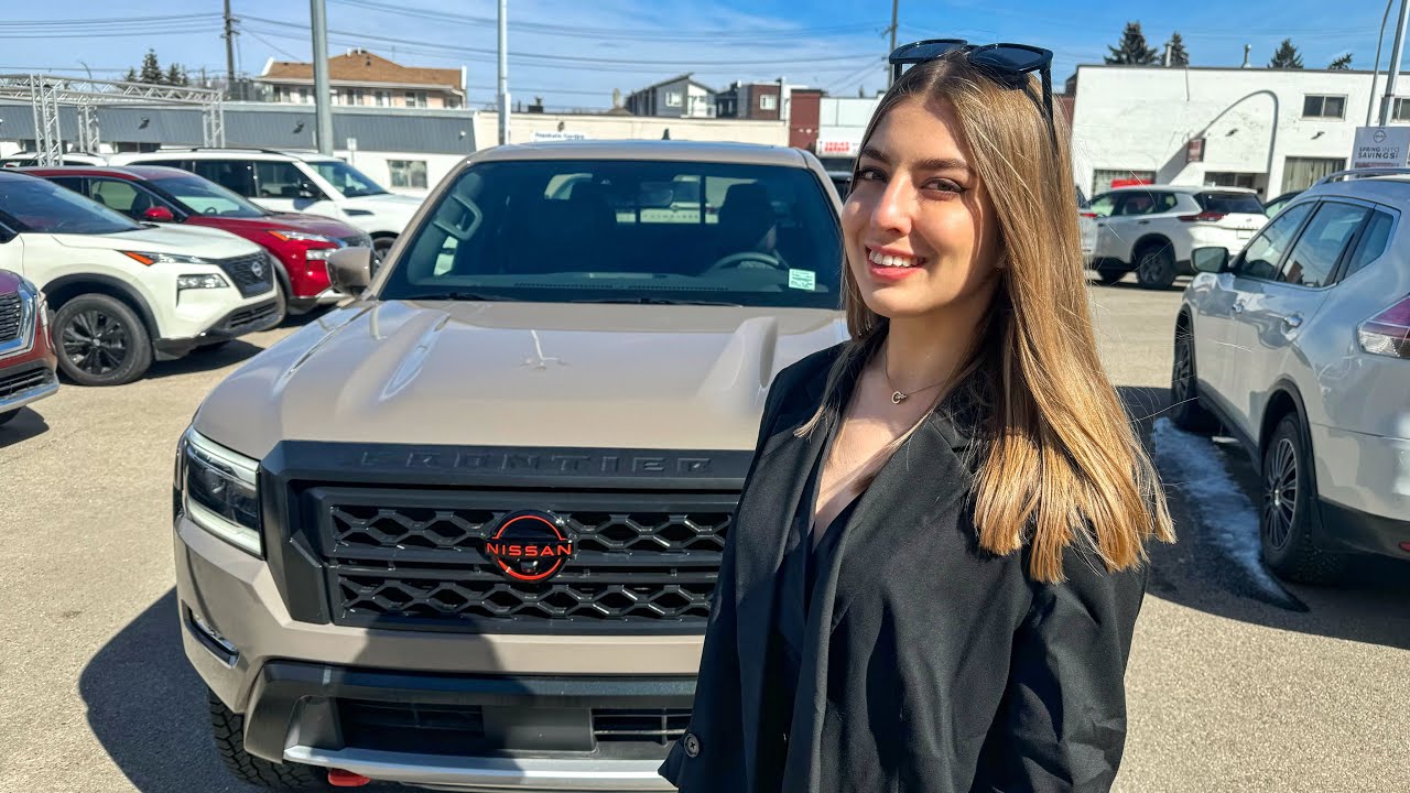 2024 Nissan Frontier PRO-4X Beige Walk around from a dealership - YouTube