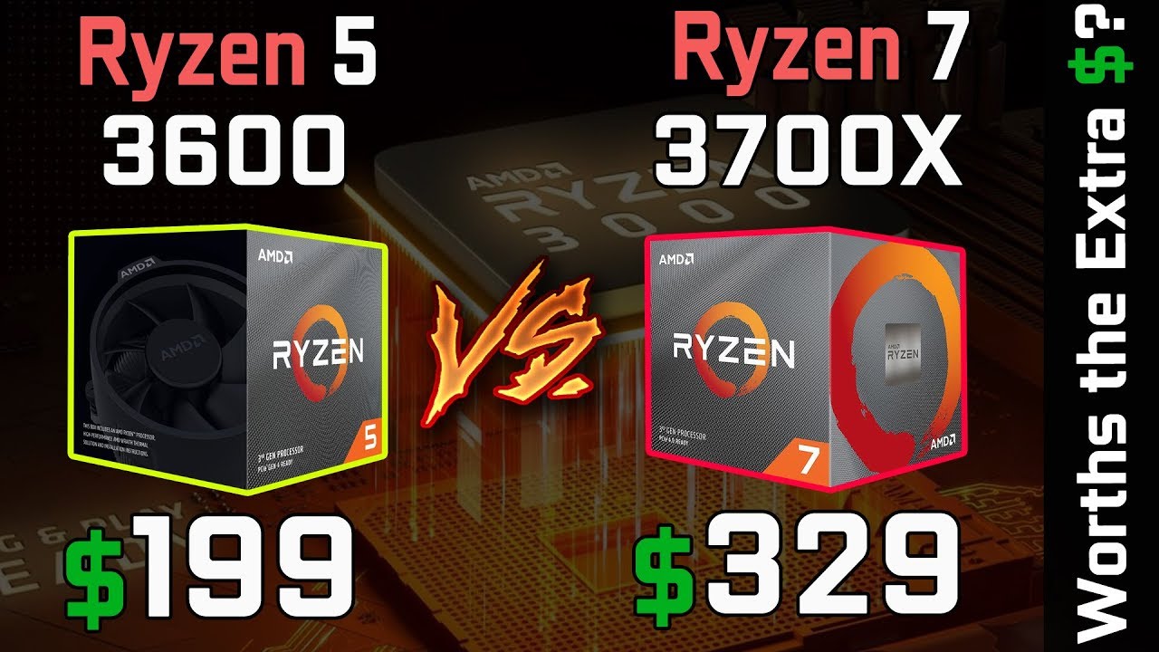 Ryzen 5 3600 Vs Ryzen 7 3700X Gaming Benchmark Comparison YouTube