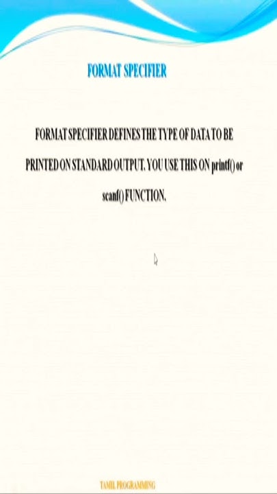What is Format specifier in C PROGRAMMING #c #shorts #programming # ...