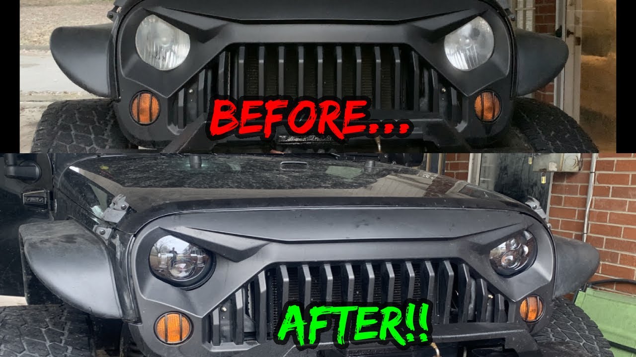 HOW TO!! install AND adjust Jeep Wrangler LED headlights!!!!! - YouTube