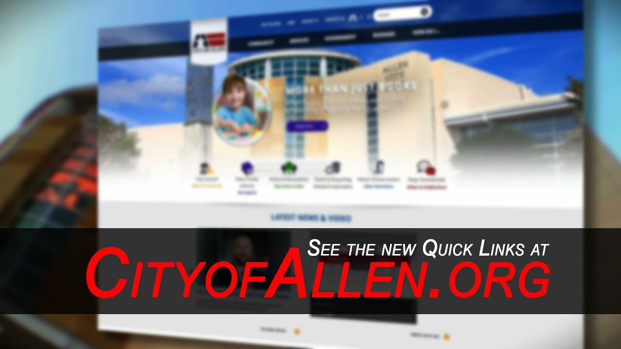The New City of Allen Site Offers Quick Links - YouTube