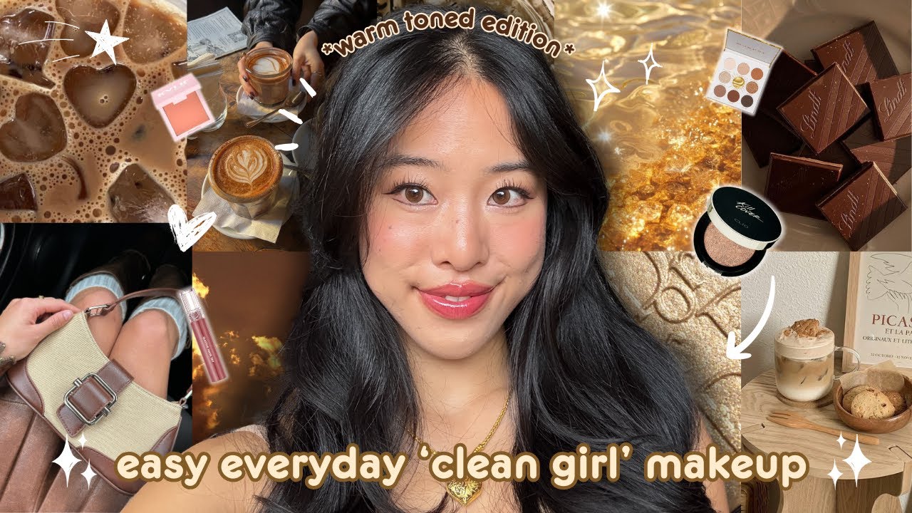 EVERYDAY 'CLEAN GIRL' MAKEUP 🧸 easy and natural *warm toned edition ...