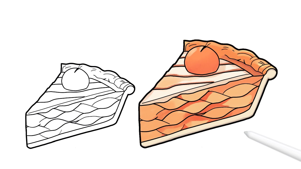 🥧 Peach pie Drawing Tutorial | Drawing inspiration - YouTube