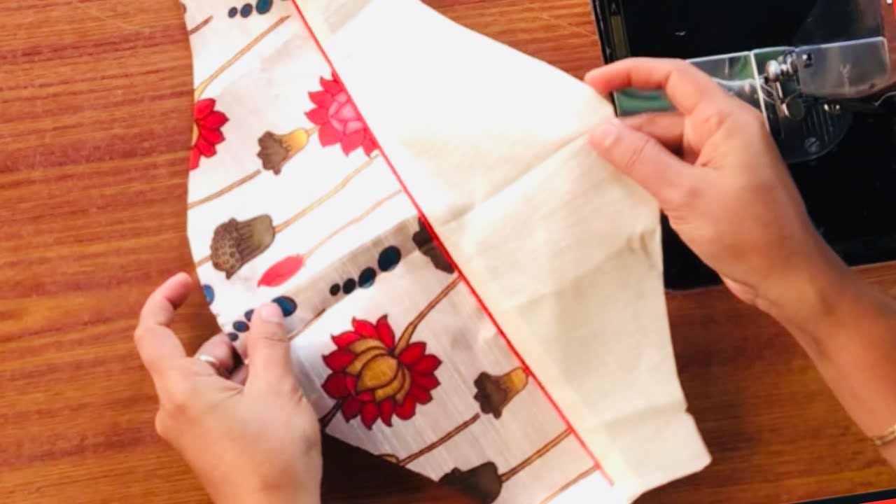 Blouse Hands cutting and stitching || hands easy loading method || invisible piping/sewing tips ...