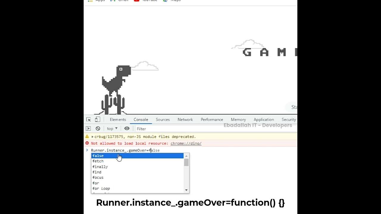Dinosaur Game Hack In One Line Of Code Ebadallah IT YouTube dinosaur-game-hack-in-one-line-of-code-ebadallah-it-youtube