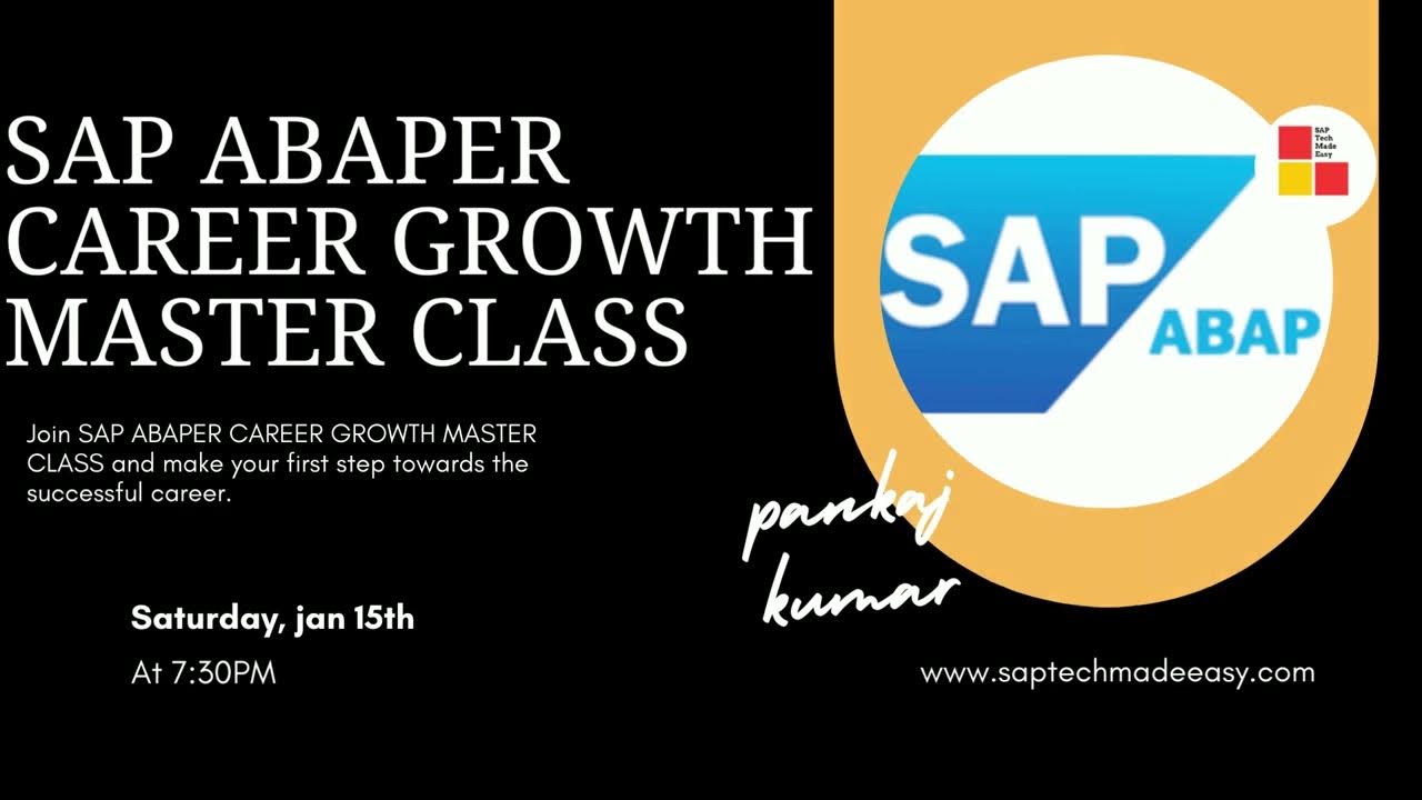 SAP ABAPER CAREER GROWTH MASTER CLASS - YouTube
