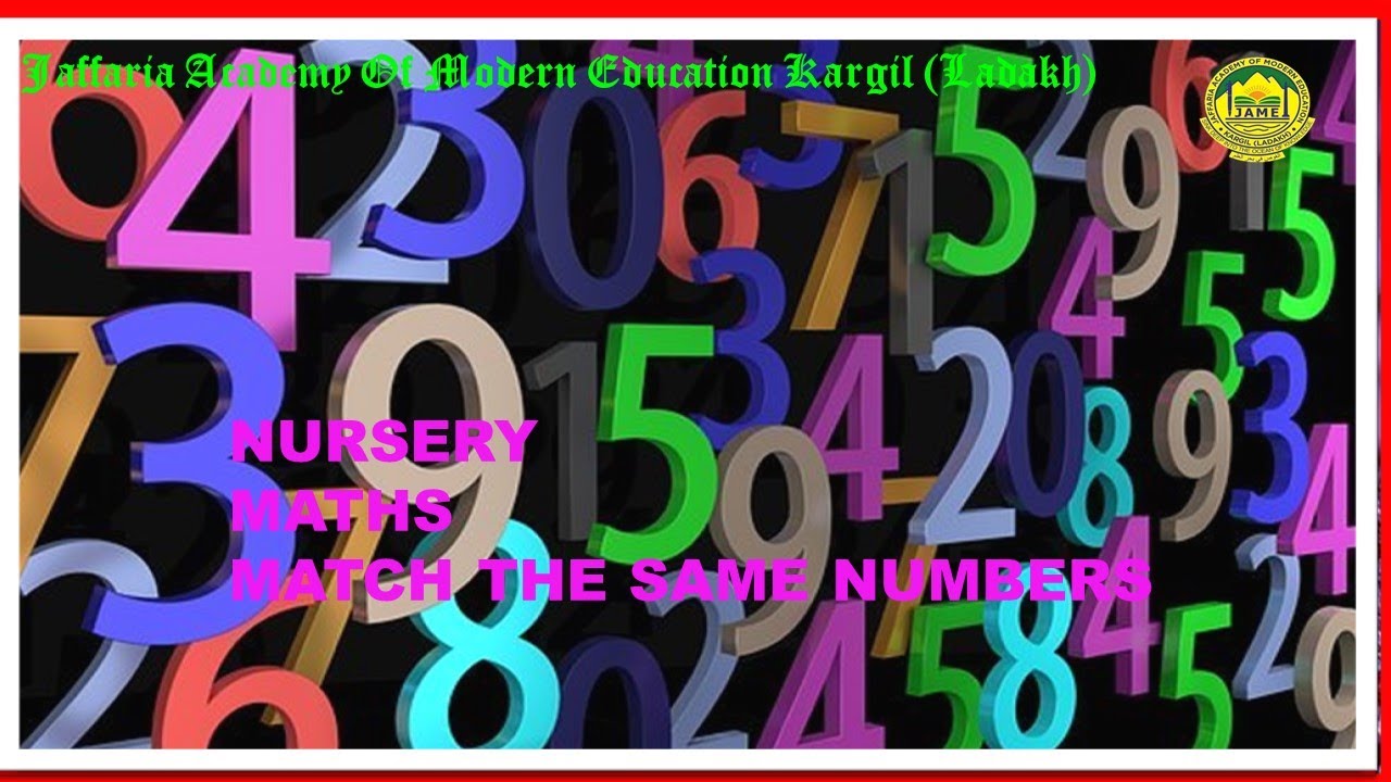 Nursery Maths match the same numbers - YouTube